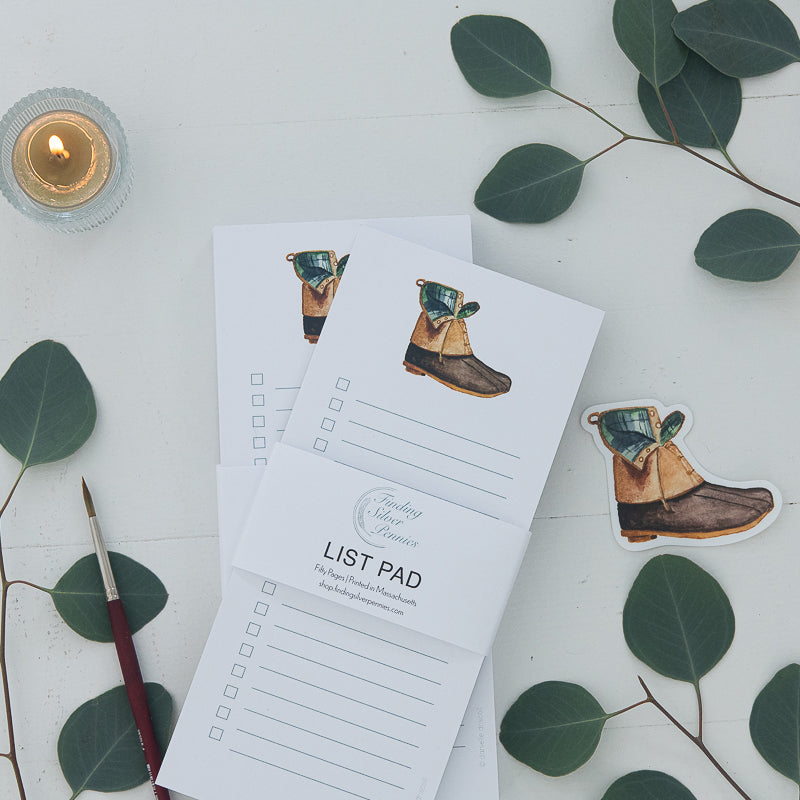 Winter Boot List Pad – Finding Silver Pennies