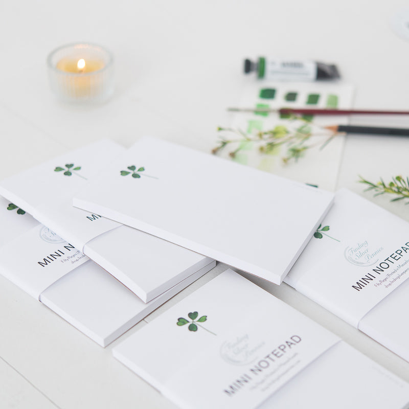 Four Leaf Clover Mini Notepad – Finding Silver Pennies