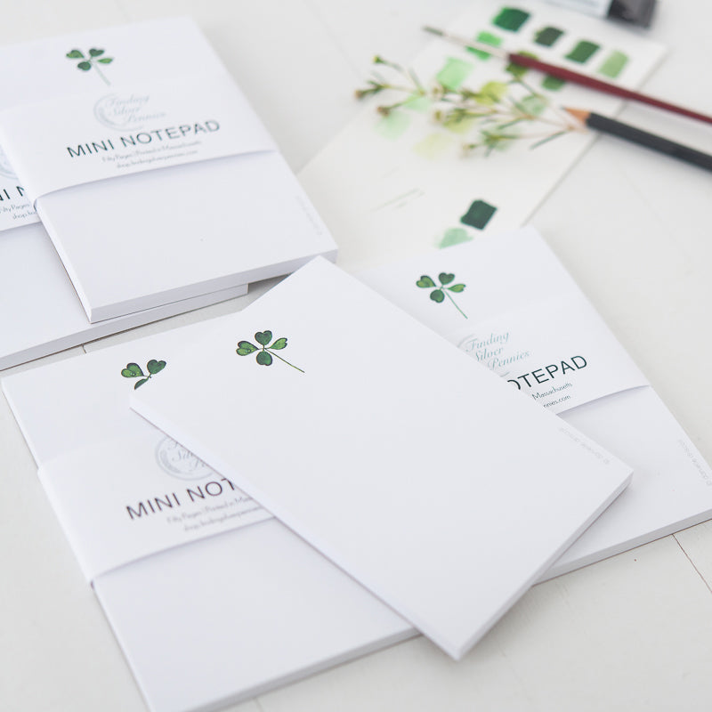 Four Leaf Clover Mini Notepad – Finding Silver Pennies